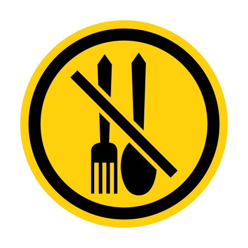 No eating symbol sign isolate on white background Vector Image