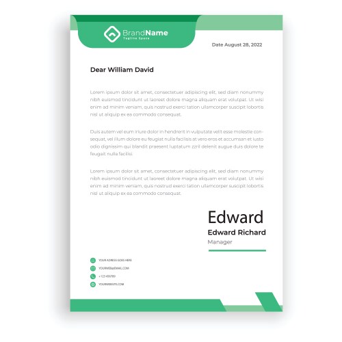 Blank letterhead template for print with logo Vector Image