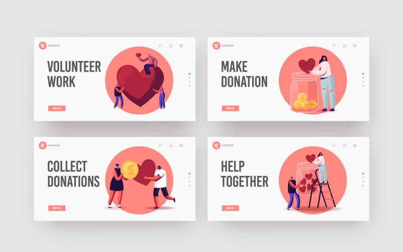 Volunteering charity support concept tiny Vector Image