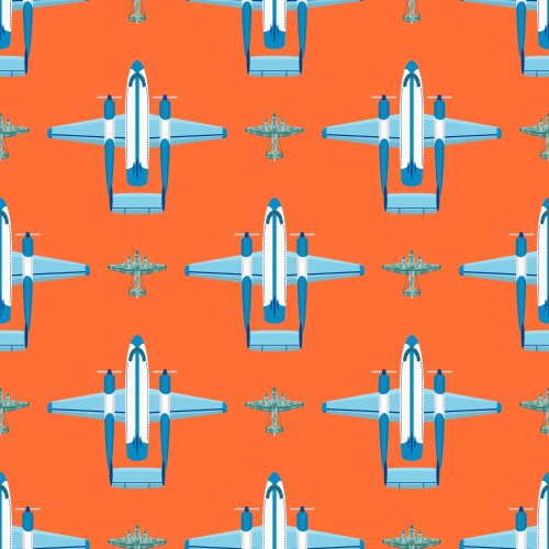 Airplane seamless pattern Royalty Free Vector Image