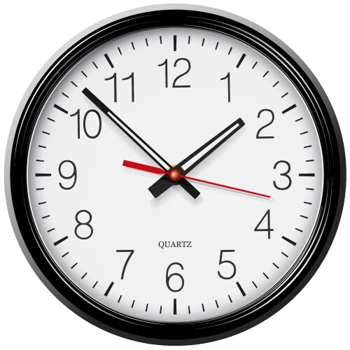 Realistic office clock modern wall round watches Vector Image