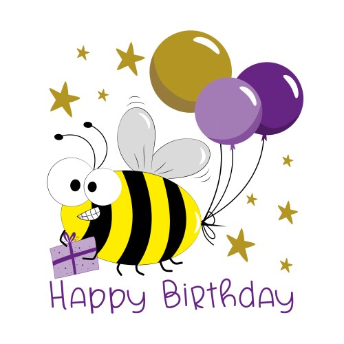 Birthday insects Royalty Free Vector Image - VectorStock