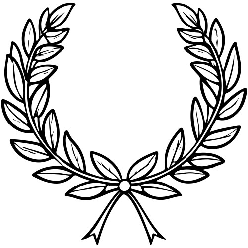 Linear laurel wreath icon Royalty Free Vector Image