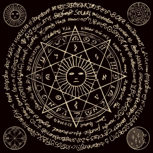 Hand drawn golden sun and moon with cloud Vector Image