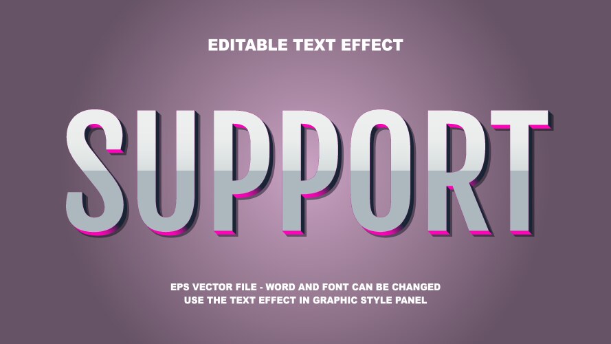 Editable text effect teams 3d template Royalty Free Vector