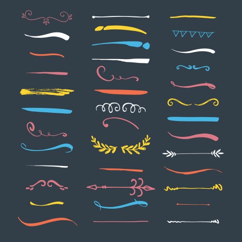 Set of mystical corners and frames borders magic Vector Image