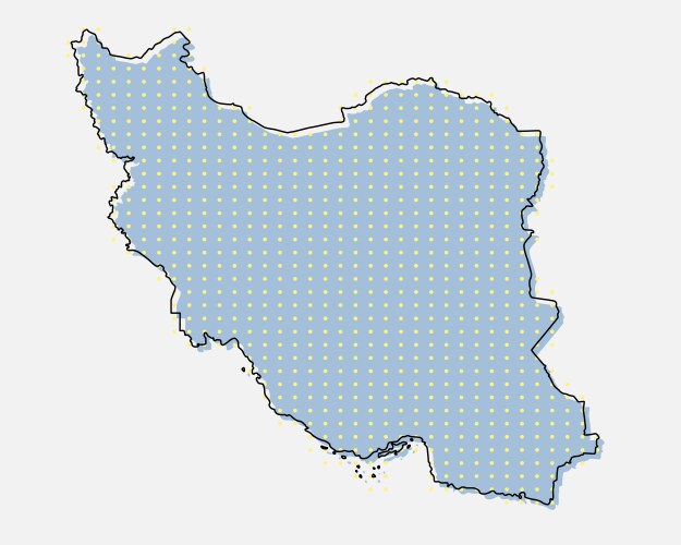 Creative map iran made shadow country template Vector Image