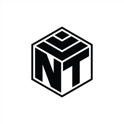 Nt logo monogram shield inside circle shape Vector Image
