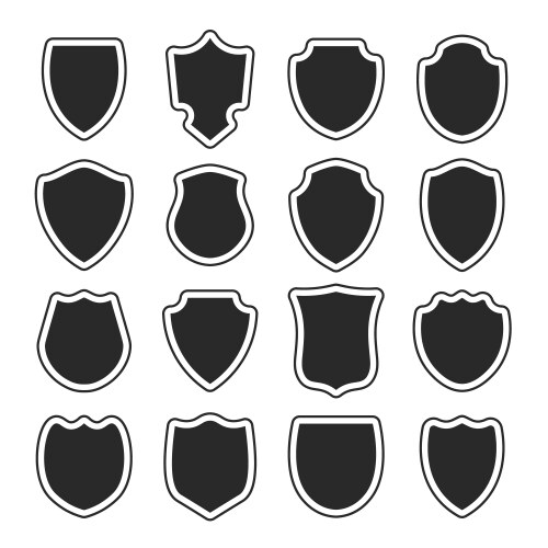 Police shield outline shape heraldic shields Vector Image