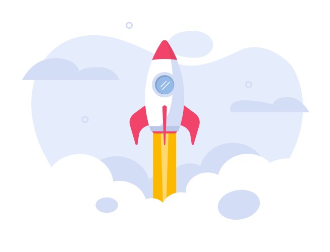 Rocket launch Royalty Free Vector Image - VectorStock