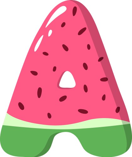 Watermelon alphabet sign on white background Vector Image
