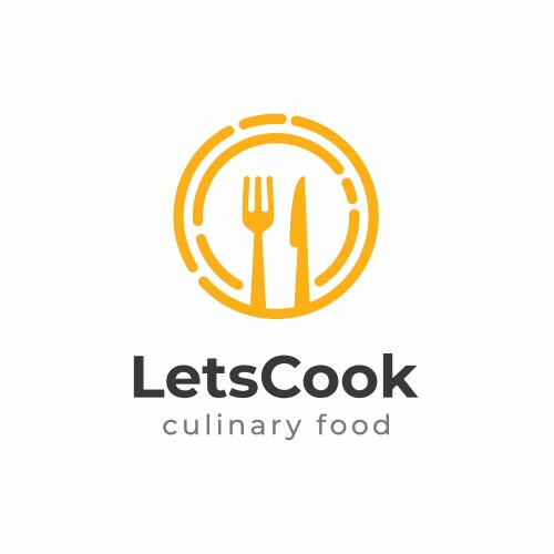 Food and drink simple flat logo design icon Vector Image