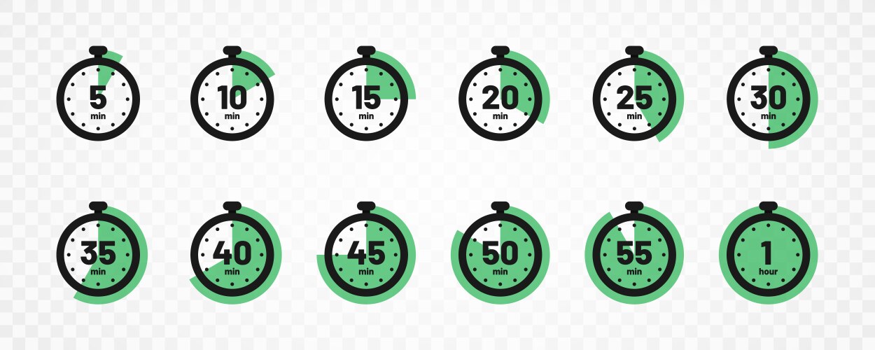Stopwatch icons colorful simple chronometer time Vector Image