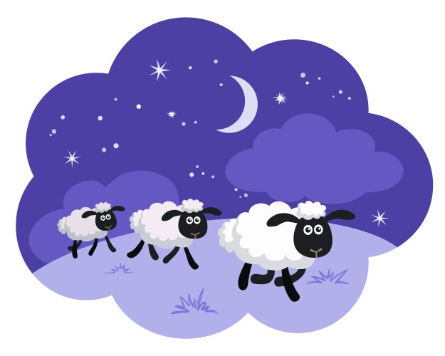 Counting sheep Royalty Free Vector Image - VectorStock