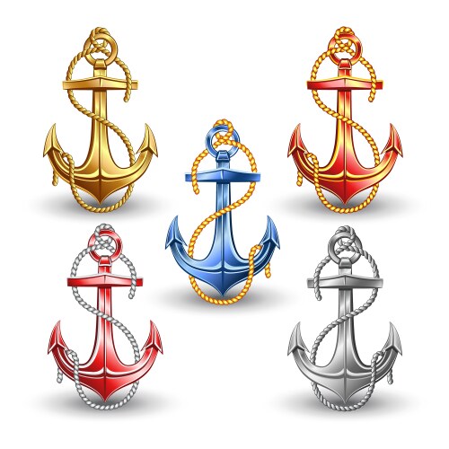Crossed anchors color Royalty Free Vector Image