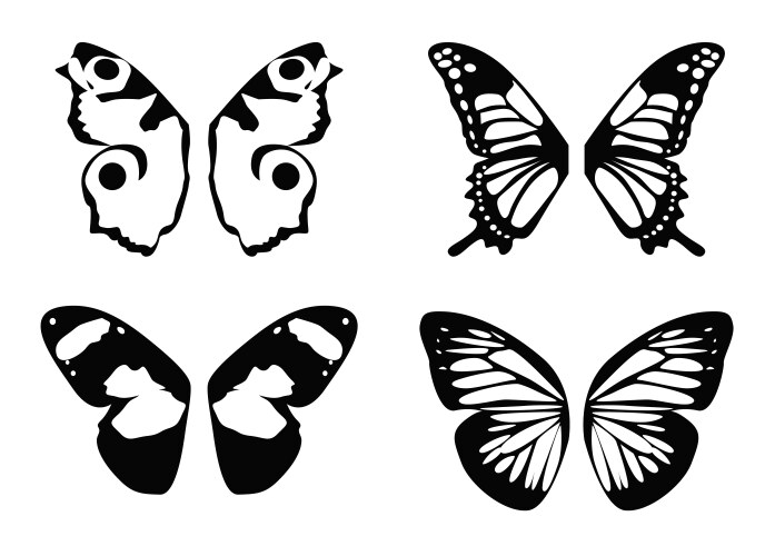 Set symbol butterflies Royalty Free Vector Image