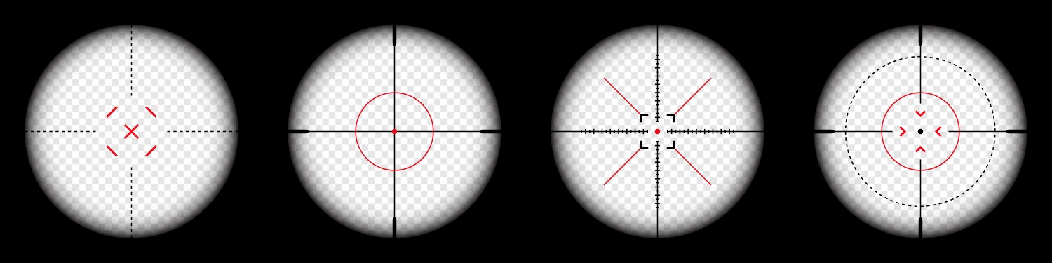 Set hunter knife compass sniper optical sight Vector Image