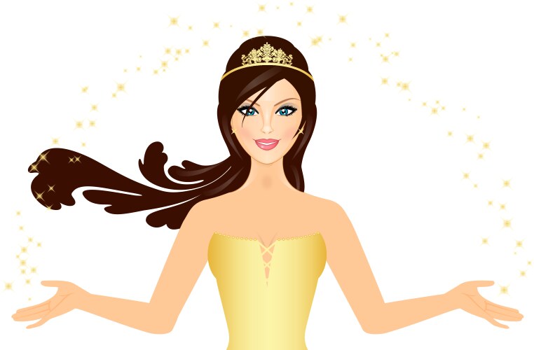 Woman pointing up Royalty Free Vector Image - VectorStock