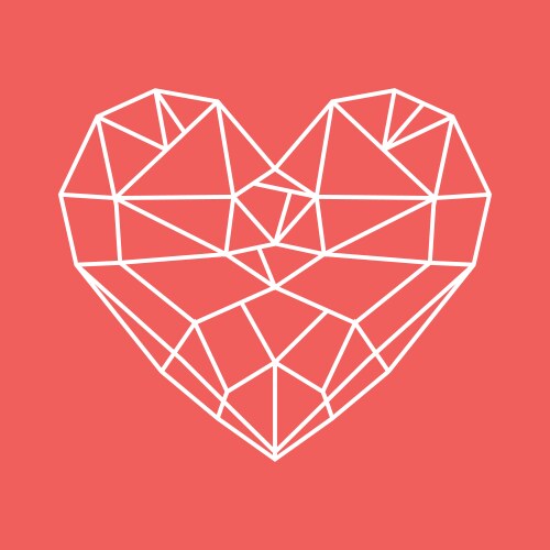 Textured heart sign on grid background Royalty Free Vector