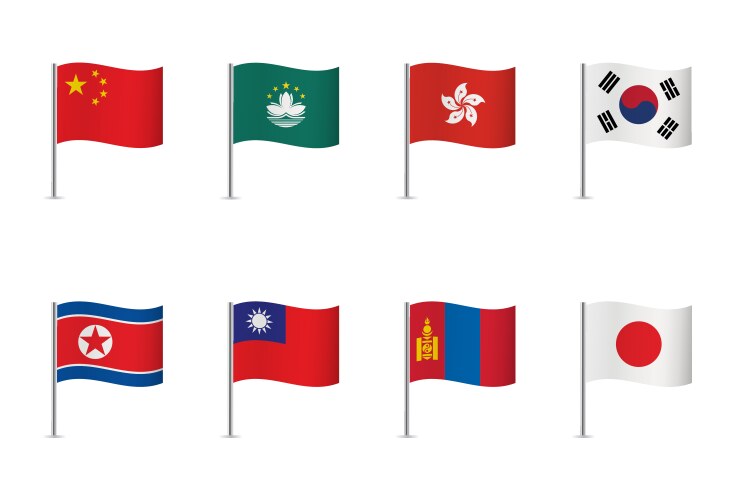 European countries flags texture icons set Vector Image