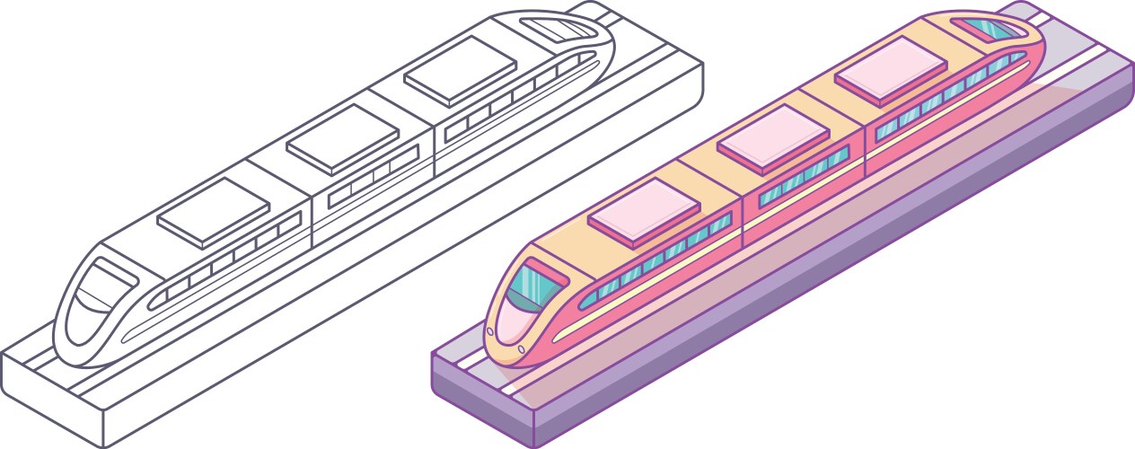 Train riding on the track Royalty Free Vector Image