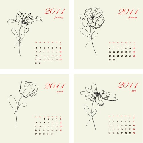 Set of black and white hand drawn corner floral Vector Image