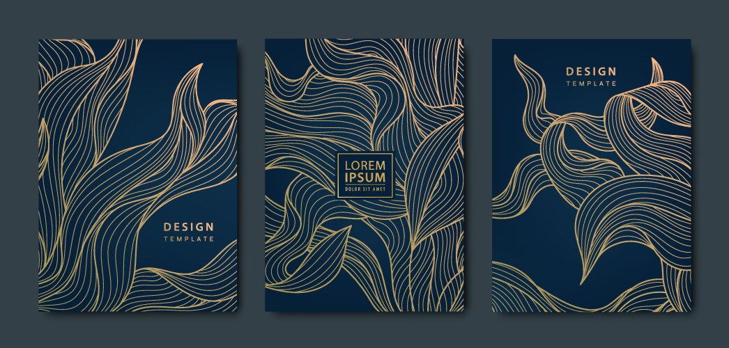 Japanese leaves art deco patterns floral Vector Image