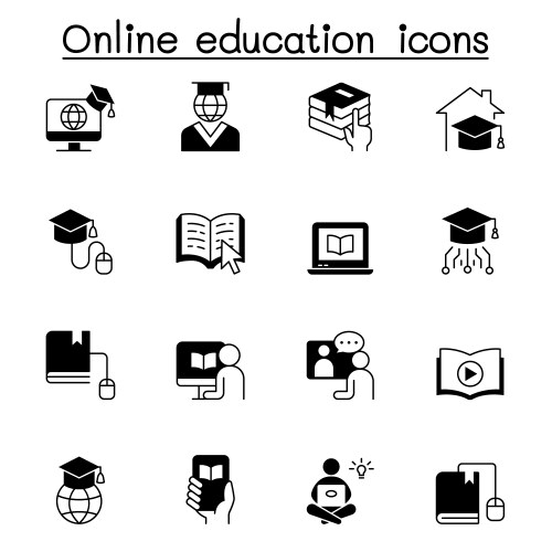 Frame school education icons Royalty Free Vector Image