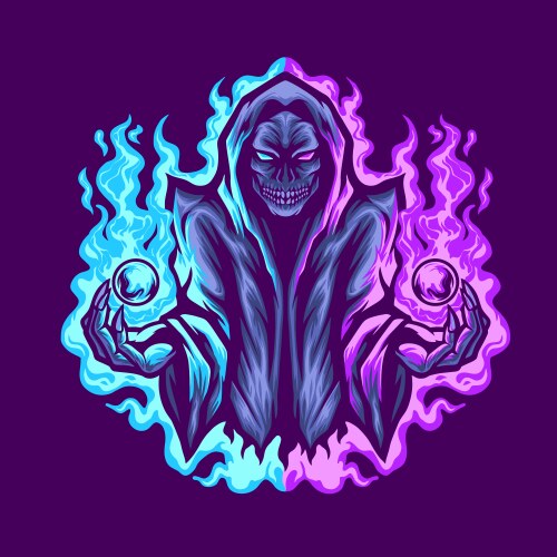 Silver wizard mascot Royalty Free Vector Image