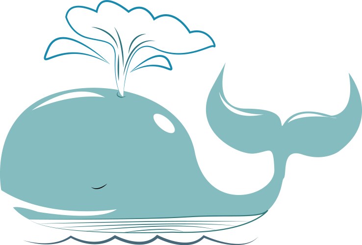Whale spout Royalty Free Vector Image - VectorStock