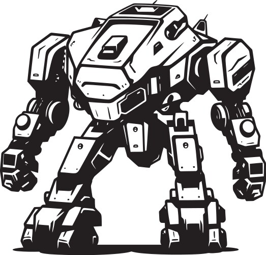 Warrior behemoth robot emblem icon armored enigma Vector Image