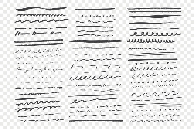 Hand drawn ornaments dividers grunge sketch mark Vector Image