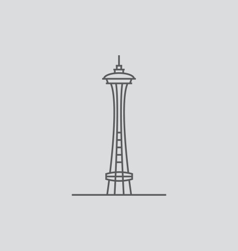 Space needle Royalty Free Vector Image - VectorStock