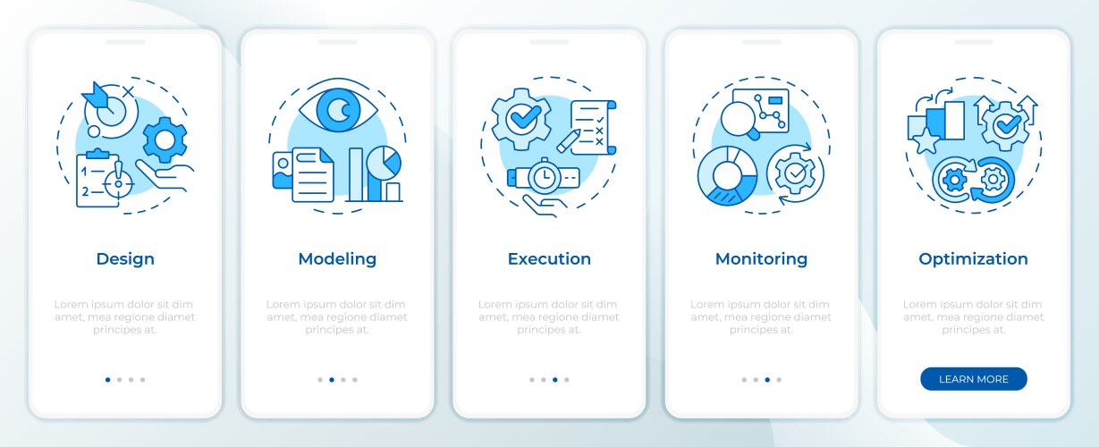 Bpm methodologies organization blue and yellow Vector Image