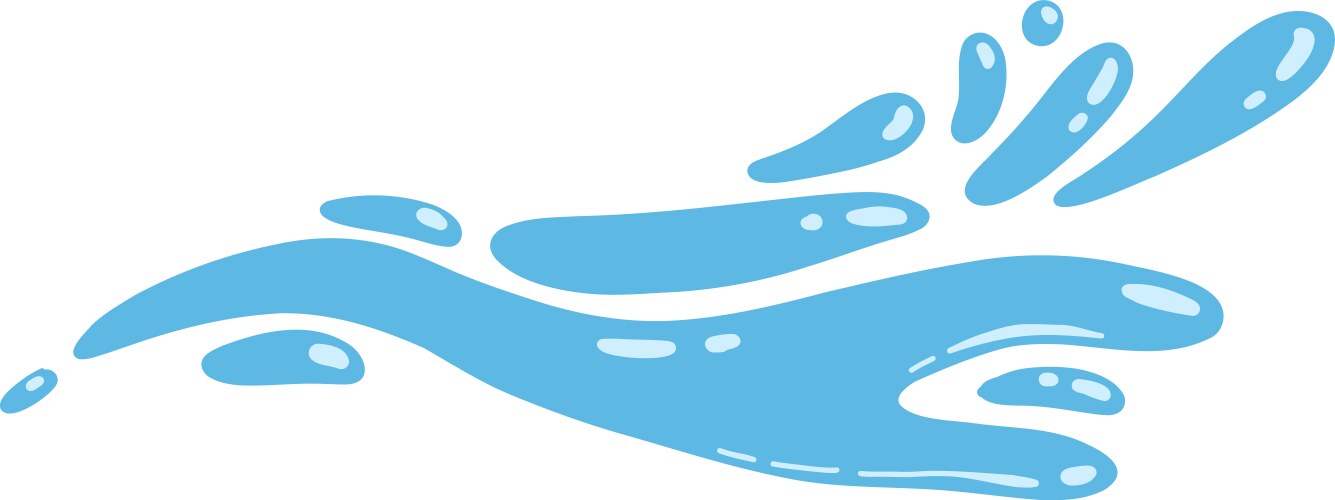 Cartoon blue dripping water drop splash spray Vector Image