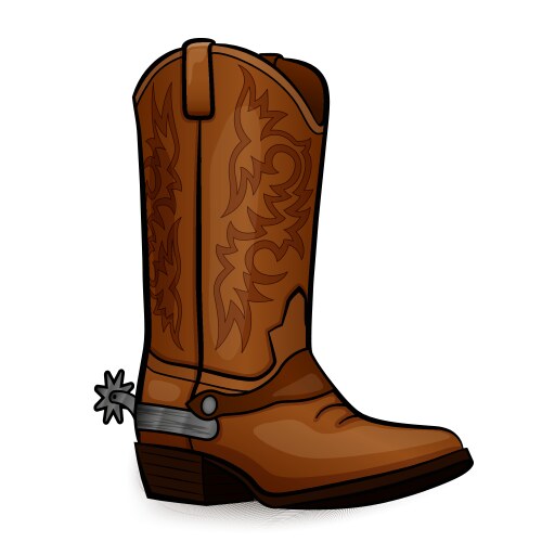 Vintage western cowboy boot Royalty Free Vector Image