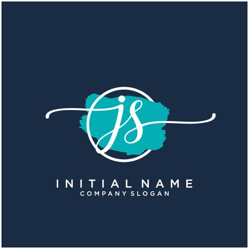 Cs initial handwriting logo with circle template Vector Image