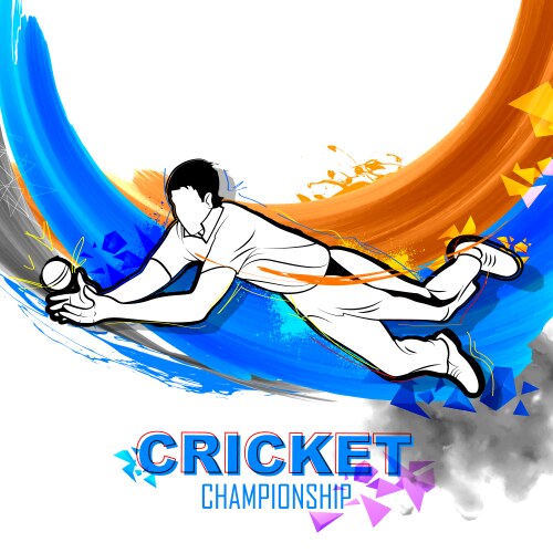 Bowler bowling in cricket championship sports Vector Image