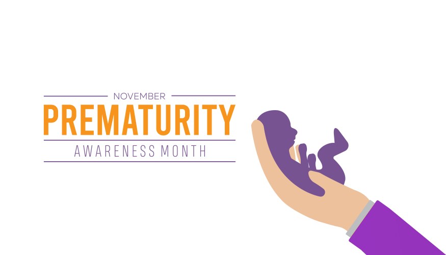 Prematurity awareness month Royalty Free Vector Image