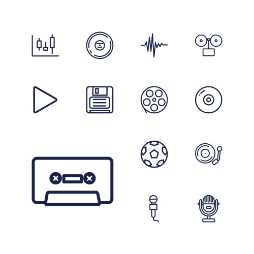 12 record icons Royalty Free Vector Image - VectorStock