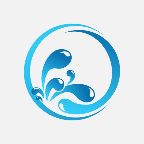 Round abstract wave water logo Royalty Free Vector Image