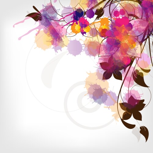 Abstract floral background with flowers and space Vector Image