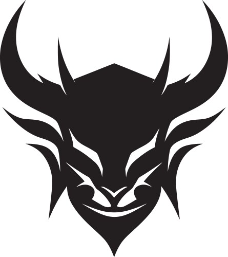 Mystical oni icon sleek black logo design chic Vector Image