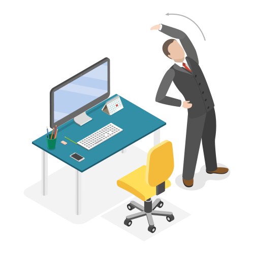 Working office stretches and exercises to relax Vector Image