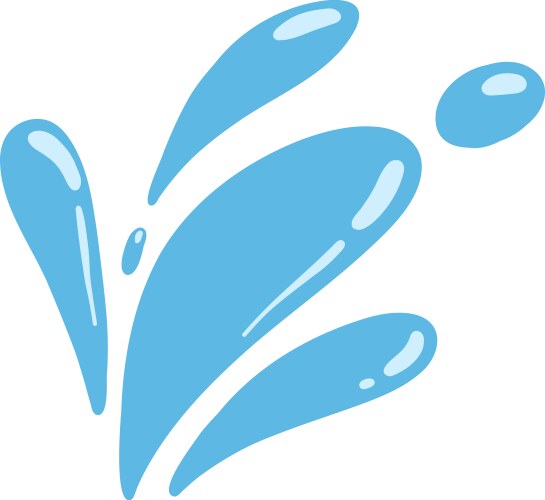 Cartoon blue dripping water drop splash spray Vector Image