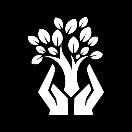 Hand and tree icon logo design Royalty Free Vector Image