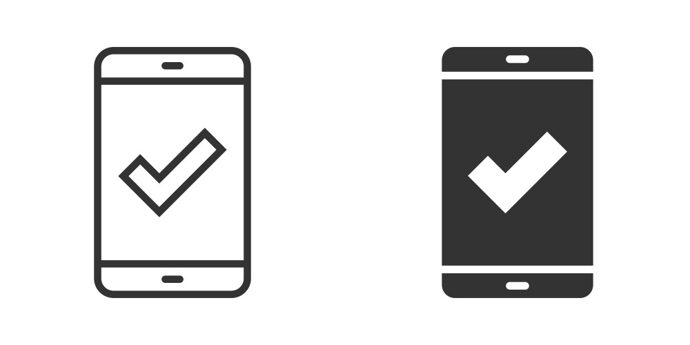 Phone check mark icon in flat style smartphone Vector Image