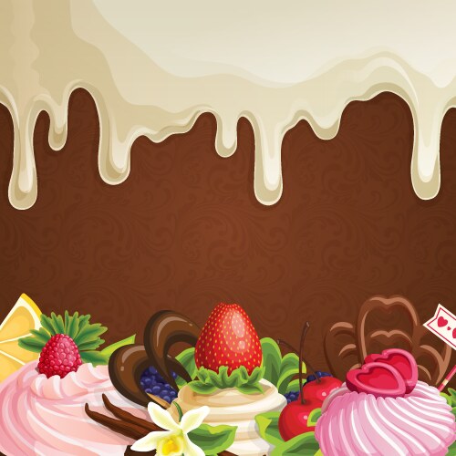 Chocolate sweets background Royalty Free Vector Image