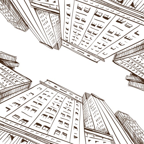Hand drawn cityscape Royalty Free Vector Image