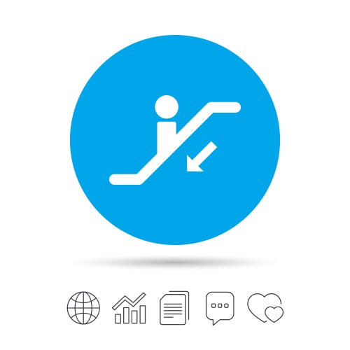 Escalator staircase icon elevator moving stair Vector Image